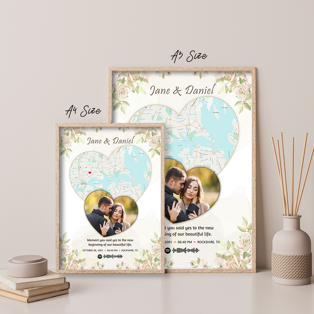 Two Hearts Love Memory Map - Jhakaas Items